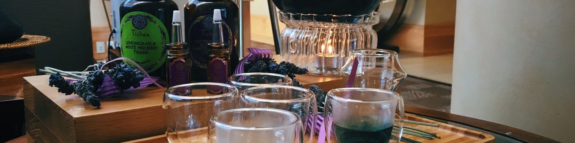 Have some tea while you wait for your appointment at the Spa! Don't forget to check out their products in the end!