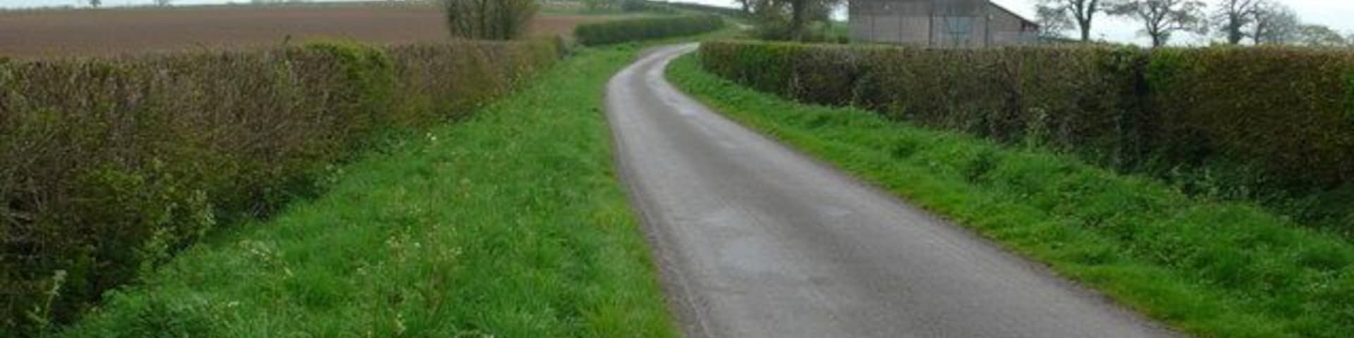 Lane near Ditcheat, Somerset This lane runs from little Pennard Farm to Dicheat and crosses the A37 which used to be the Fosse Way roman road.