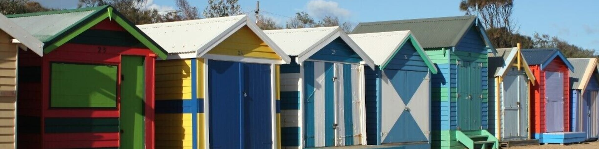 Colorful beach houses in Brighton. There is a nice walk from St. Kilda to Brighton. From Brighton you can take buses to Melbourne CBD
