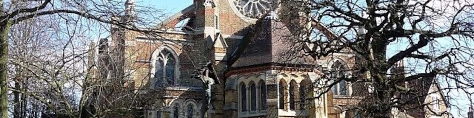 St Peter's parish church, Leigham Court Road, Streatham, London SW16, seen from the west. Designed by RW Drew and built in 1870–71.