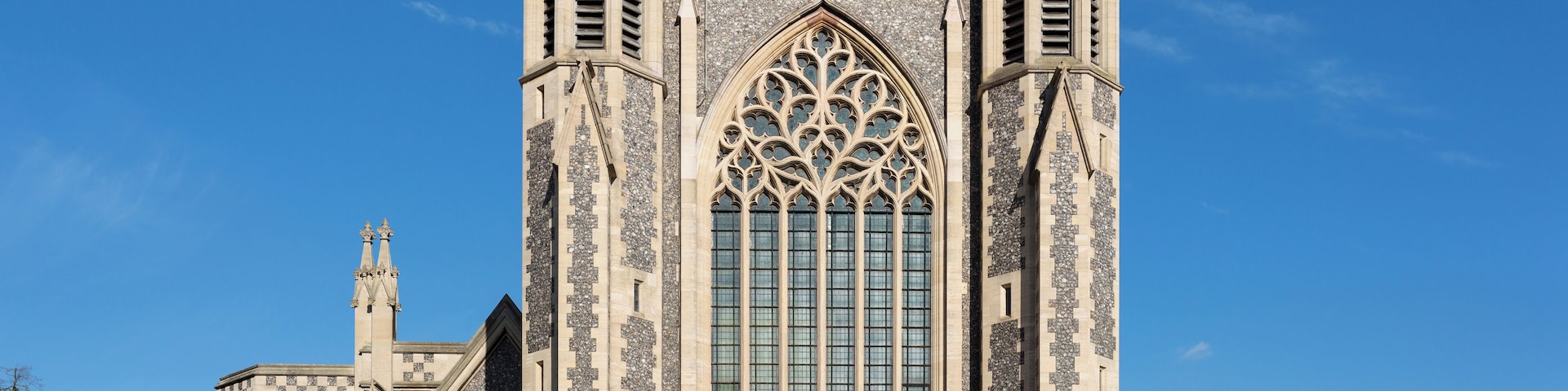 The exterior of Sacred Heart RC Church, Wimbledon, London.