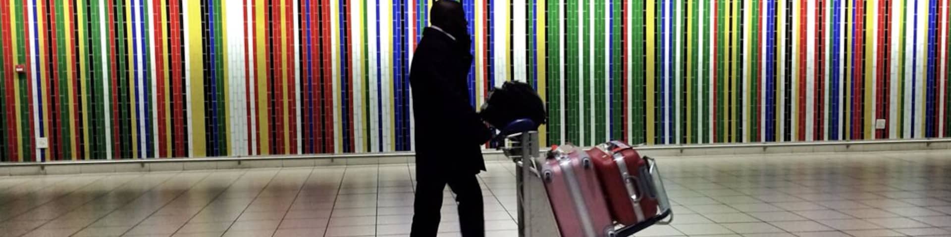 This airport seems to be extremely colorful.