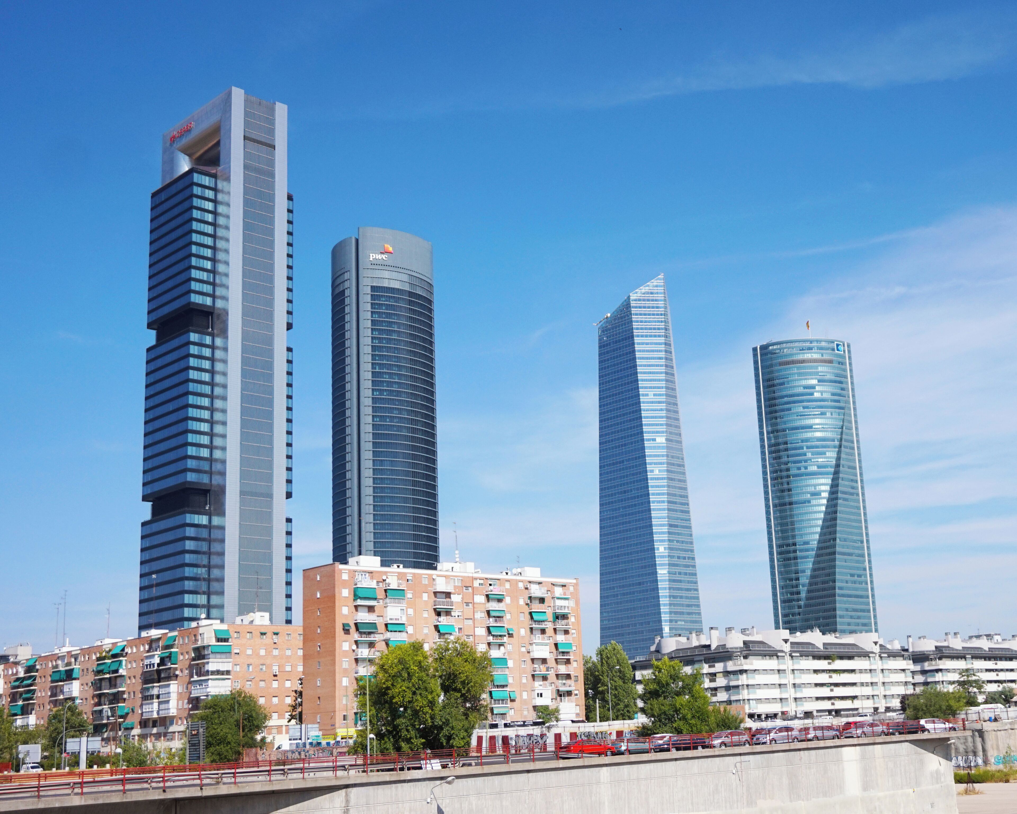 Cuatro Torres Business Area in Madrid, Spain.