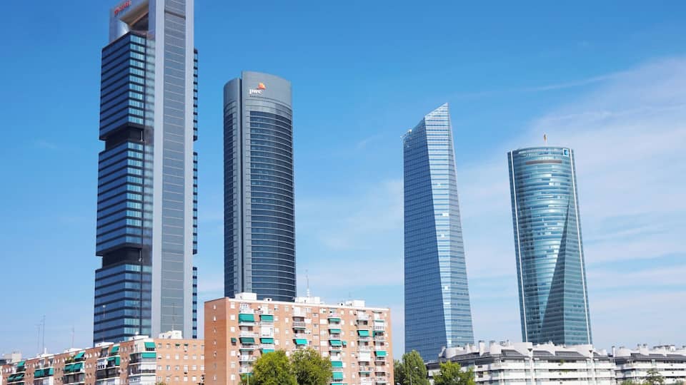 Cuatro Torres Business Area in Madrid, Spain.