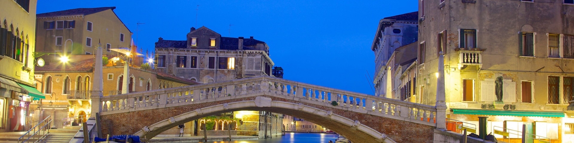 Evening tranquility on a canal in Venice, showcasing historic architecture and a charming bridge