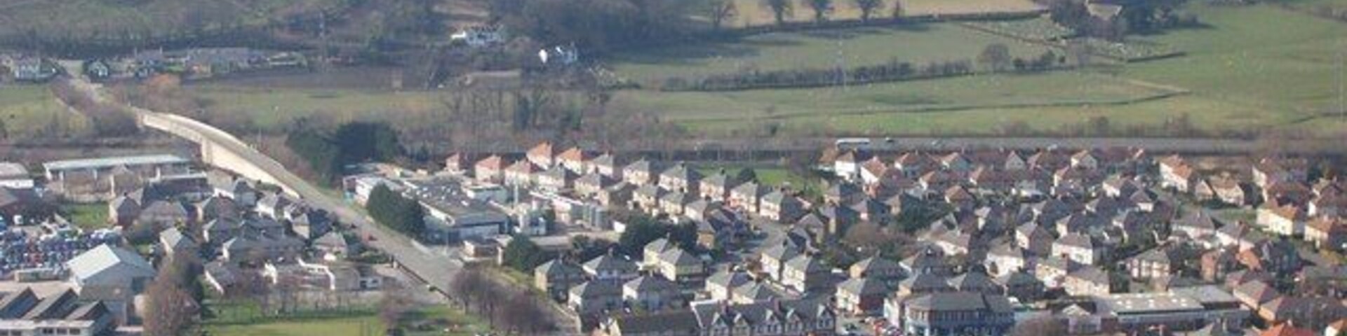 Mochdre Hilltop View. This is a part view of Mochdre taken from the 153 metre hill to the Southeast at grid reference SH 83076 78292.