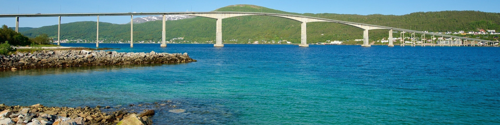 Finnsnes featuring general coastal views and a bridge