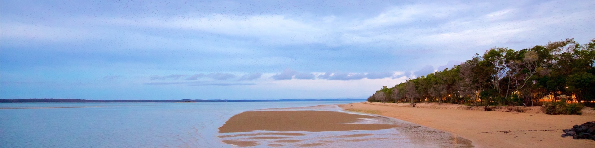 Urangan caracterizando paisagens litorâneas e uma praia de areia