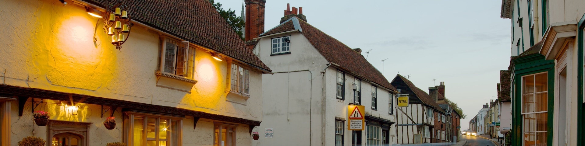 Saffron Walden mostrando uma casa, cenas de rua e uma cidade