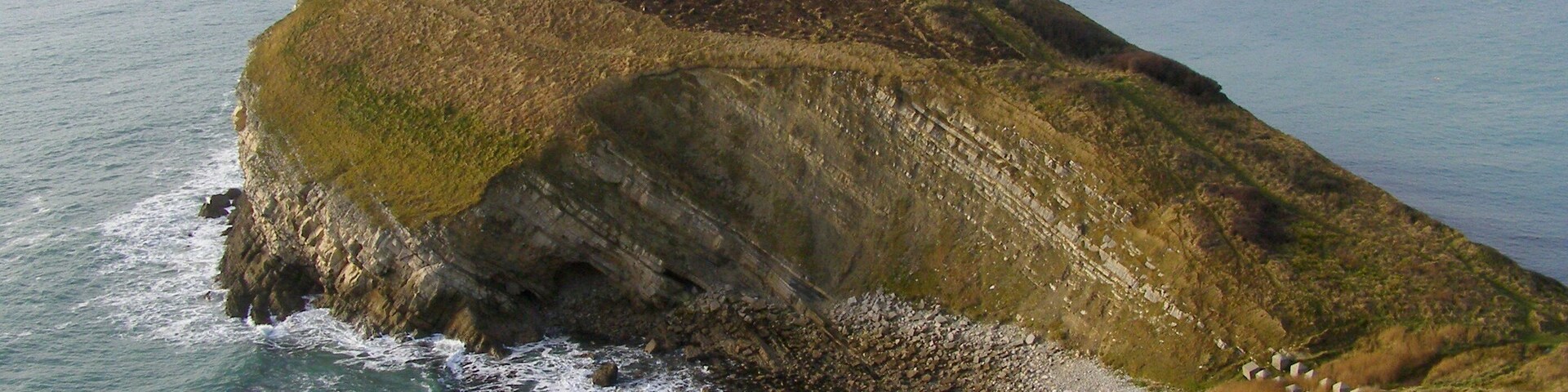 Pondfield Cove below, with Worbarrow Tout beyond. Isle of Purbeck, Dorset, U.K.