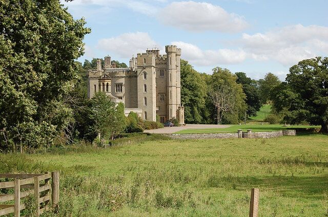 Duns Castle from the west Looking from the signposted track back to the main road from the estate walks.
