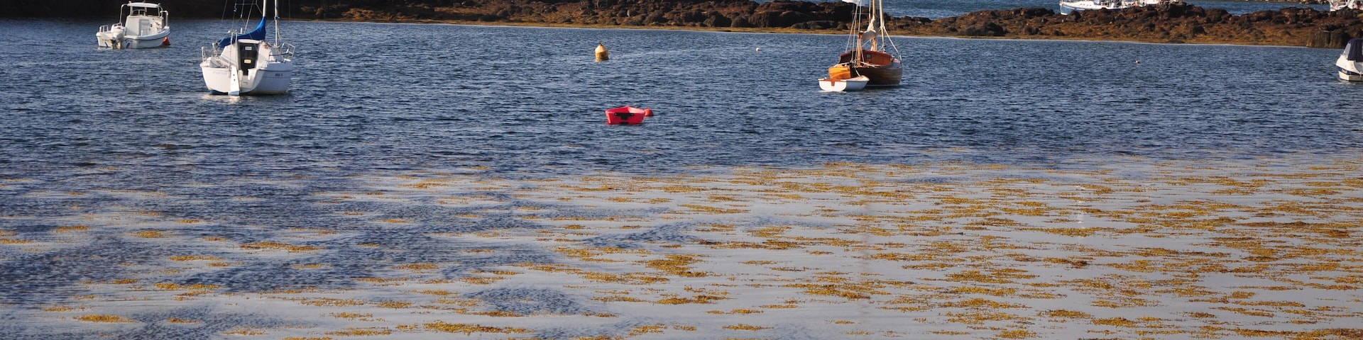 Gairloch, view of Dry Island from Badachro Inn