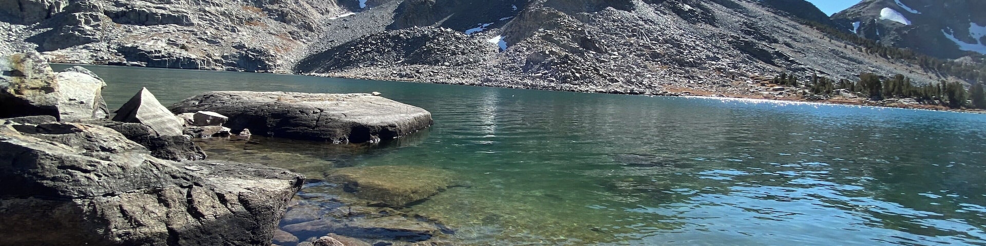 Pika Lake at Mammoth Lakes just beyond Duck Lake. A quiet spot for lunch.