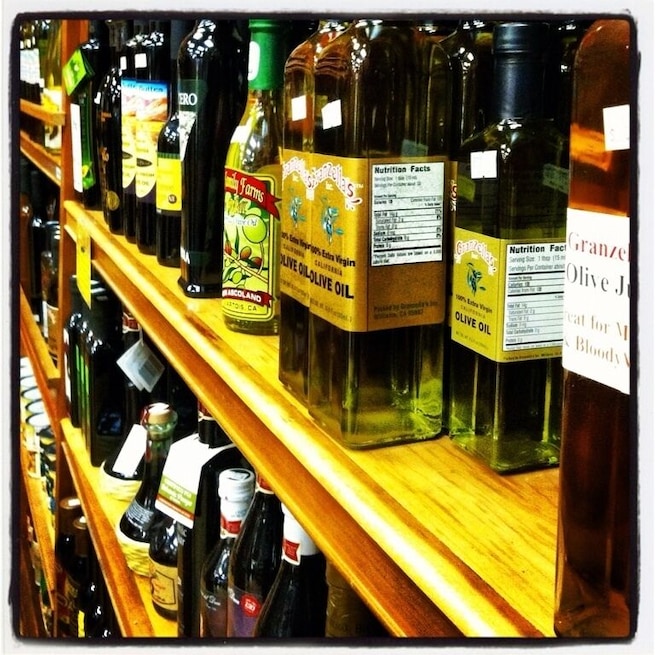 Olive oil at Geanzella's deli store.