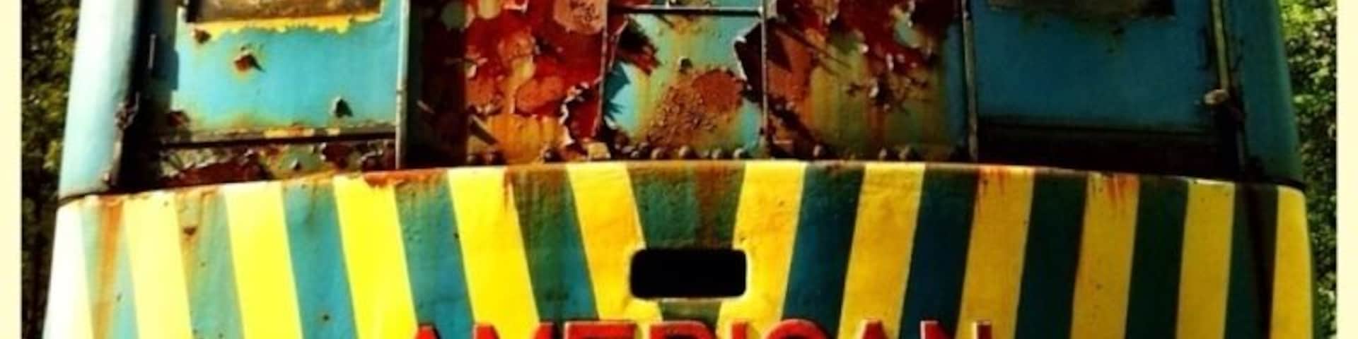 Located across the street from the overflow parking lot for the Steam Train. Follow the tracks. 
This is best as a morning shot... 8-9:30 a.m.
Great textures and details on this piece. I spent an hour shooting it. The "AMERICAN" logo is classic.
#TroverDetour #Abandoned