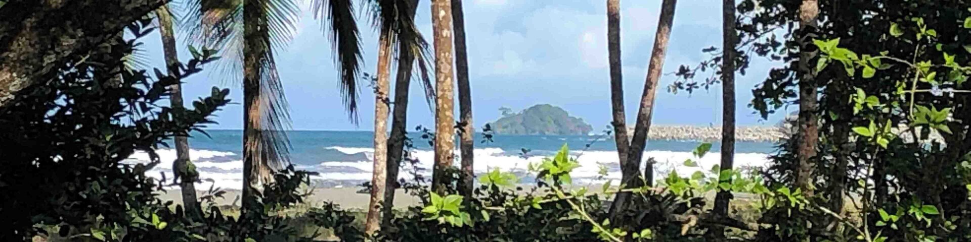 Beach view from our train ride in Limón, Costa Rica.