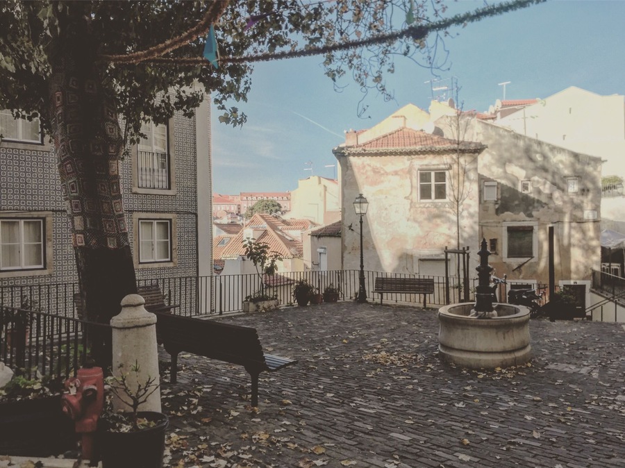Traditional Lisbon housing and square
