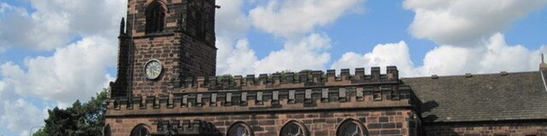 St Michael's Church, Huyton The present St Michael's church dates from 1663 but a church has stood on this site for many centuries before. Churches like this built on rocky outcrops frequently occupy ancient religious sites predating Christianity. Huyton, like its neighbour Roby, were mentioned in the Domesday book and a Saxon stone column capital was found by the church in 1873 also a 8/9th C sandstone font.