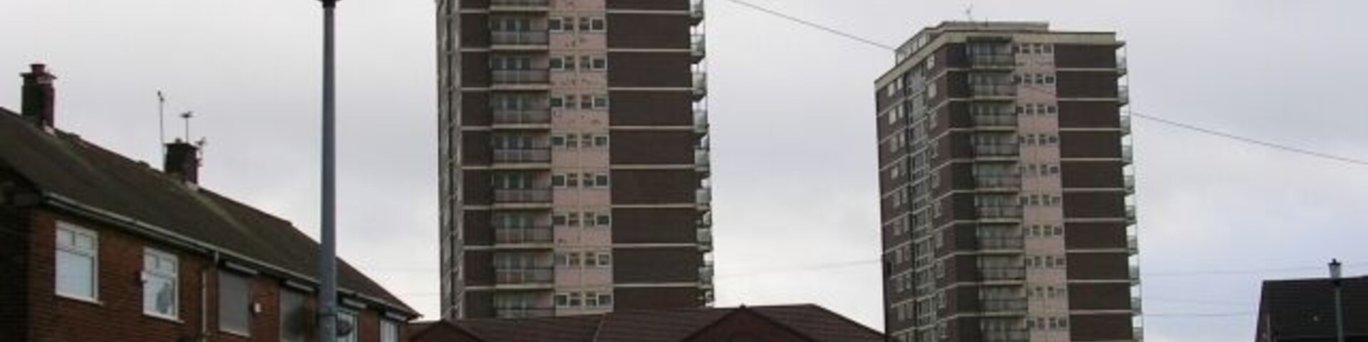 Highrise accommodation at Langley, Greater Manchester, England.
