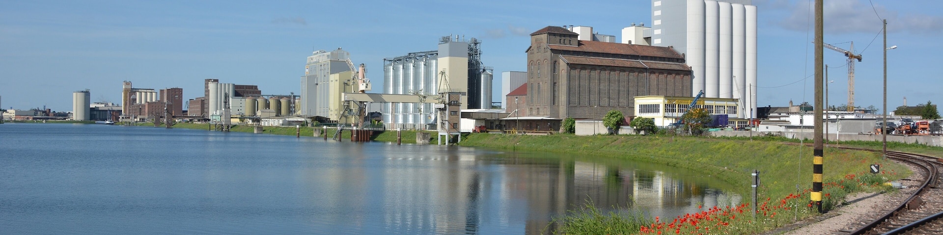 Mills along Industry Harbor (harbor 41), Mannheim, Germany