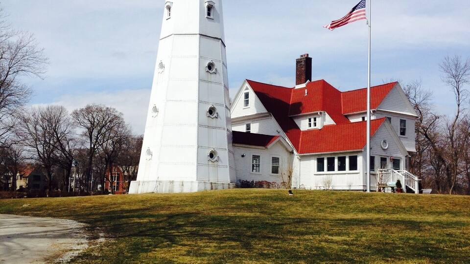North point light house located in Lake Park , Milwaukee is a historical , maritime "treasure "