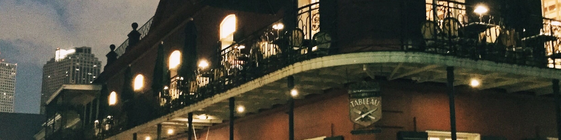 The French Quarter in New Orleans at night. A rare moment of relative quiet. Beautiful and humid.