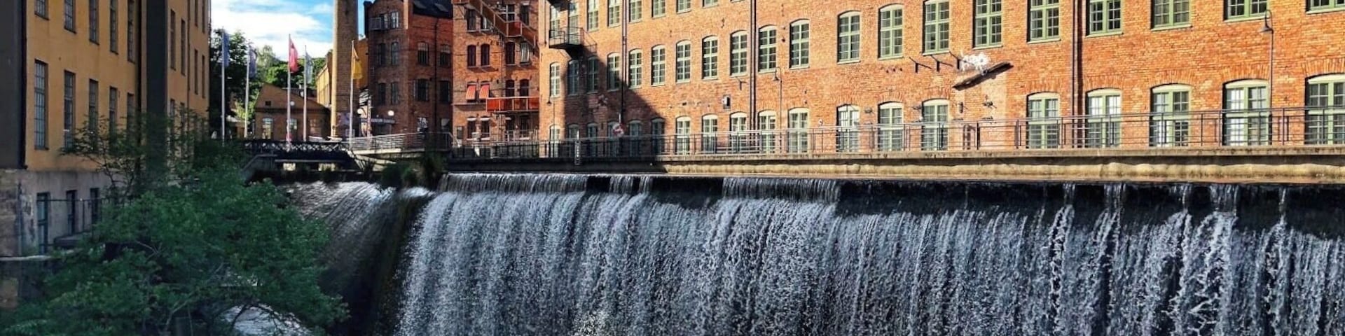The Industrial Landscape in Norrkoping, Sweden, is a well-preserved area which started in the 17th century and carried on through to the middle of the 20th century. By the middle of the 19th century, Norrköping was the second largest industrial city in Sweden. 70% of Sweden's textiles were woven here. Magnificent factory buildings are proof of the cities industrial wealth. Today, none of these buildings are used in the way they were intended. The sound of the last spinning mill was heard in the middle of the 1970’s, but the area is being preserved. (June 2018)
#History