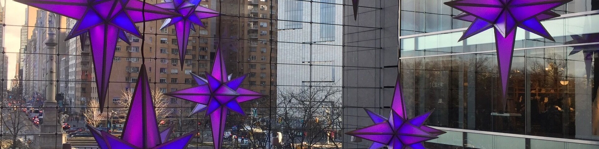 Ever year before Thanksgiving The Shops at Columbus Circle light its "Holiday Under the Stars" display. It features twelve 14-foot stars that change colors which hang from the ceiling of the 150 ft. great Room overlooking Central Park.
#Patterns