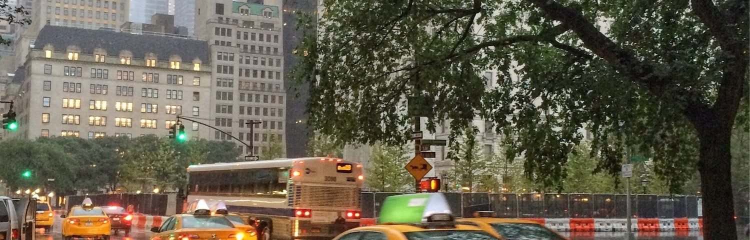 Quintessential New York - Skyscrapers, yellow cabs and Central Park, as seen on a rainy morning outside the hotel.
#newyork #america
#bestof5