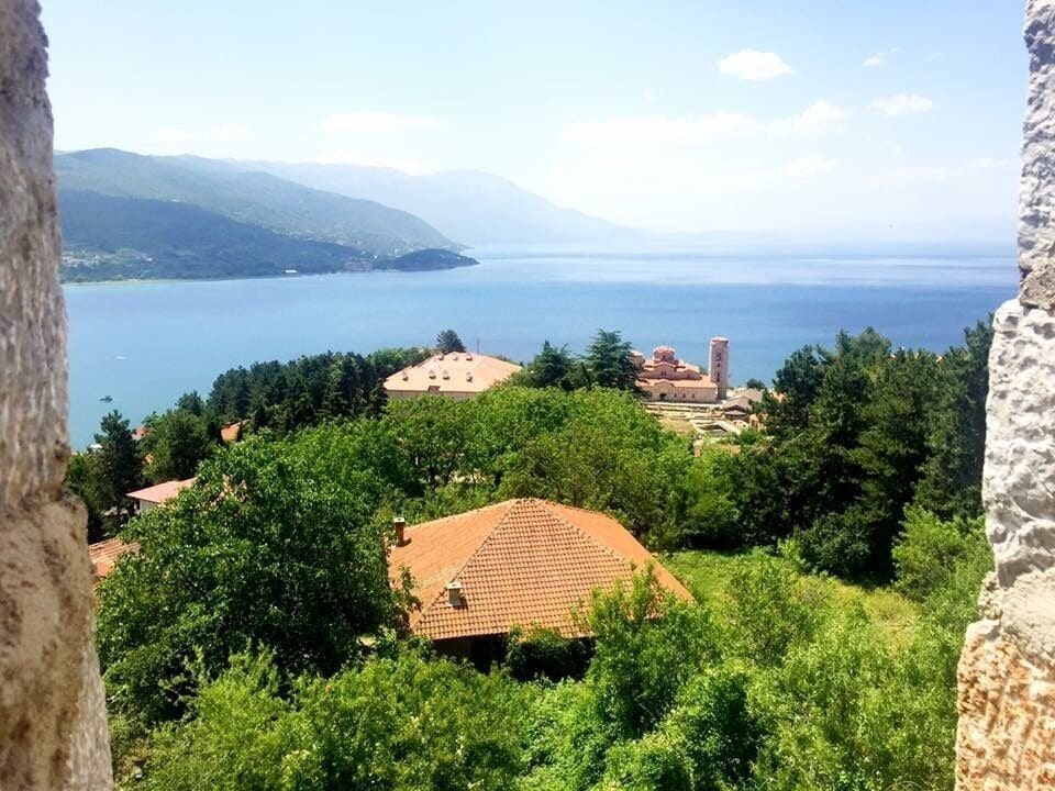 View of the lake from up at the castle
