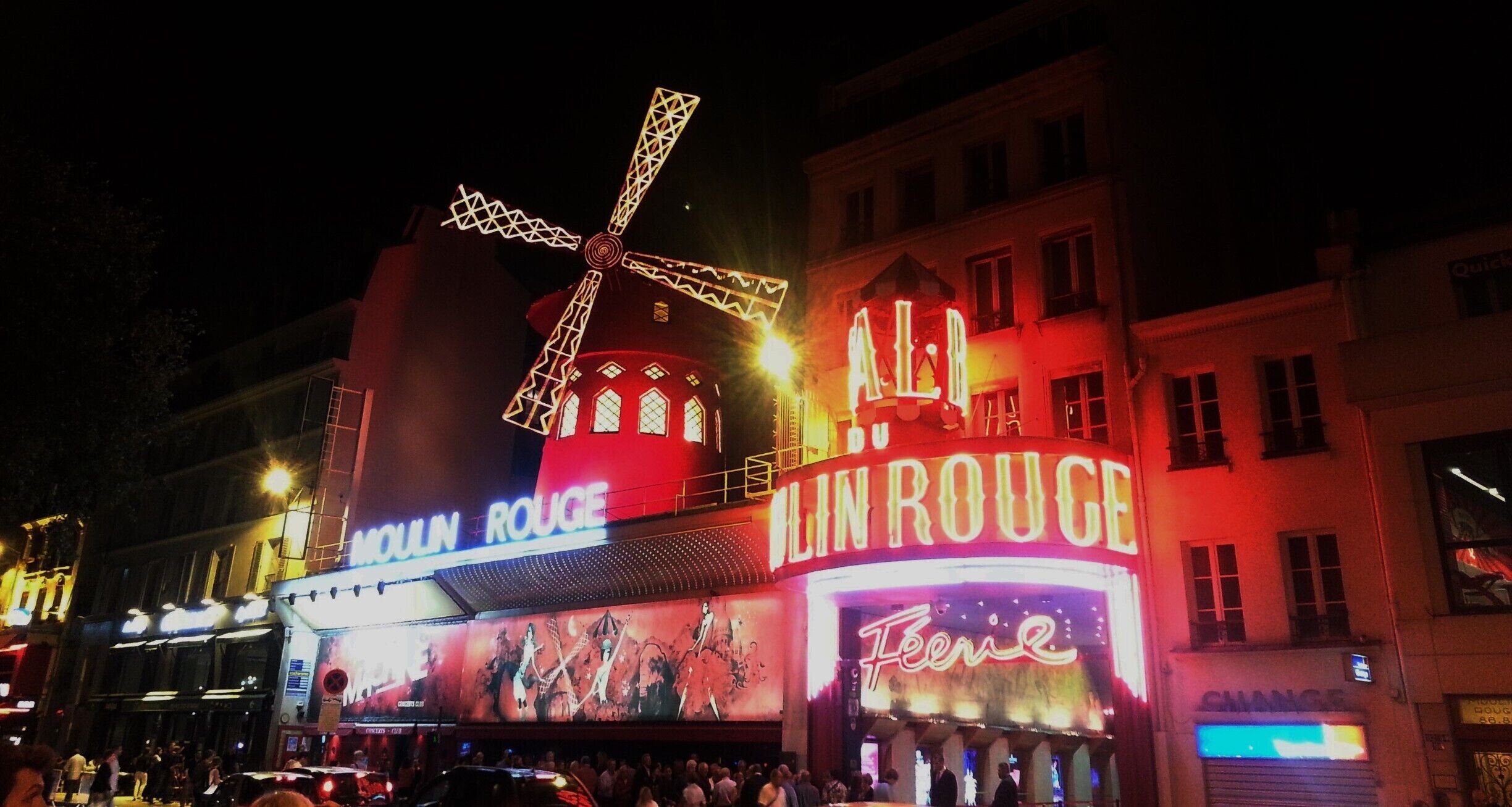 I was told that this cabaret house still retains its vintage Bohemian French décor and furniture. The Red windmill and psychedelic lights on it, makes Moulin Rouge the most flamboyant Parisian site and I simply loved it....
Excerpts from https://theredbagandpurpleshoes.wordpress.com/2015/02/15/if-in-love-ever-city-is-paris/