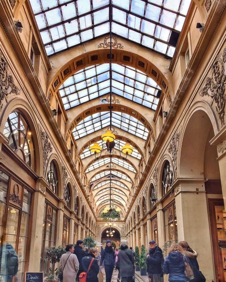 Galerie Vivienne is a passageway with shops and a beautiful ceiling. It's walking distance from Palais Royale #paris #france #europe #stunningStructures #architecture