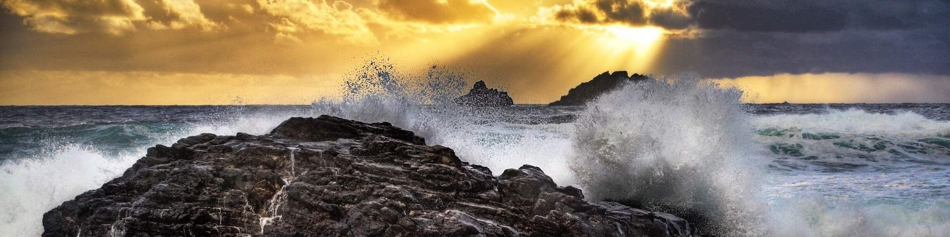 Stormy skies off the coast of Cornwall.