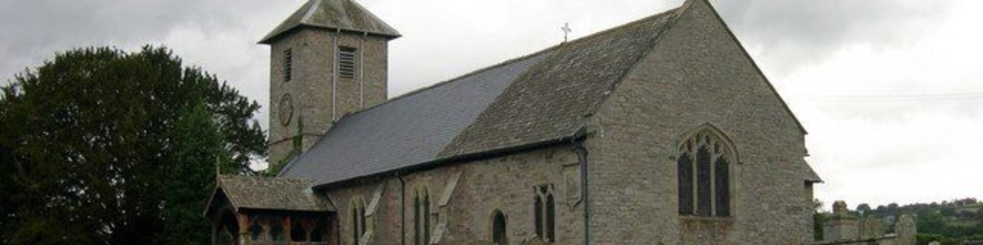 St Mary's, Brilley Between Hay and Kington on a very uphill route, roughly following Offa's Dyke.