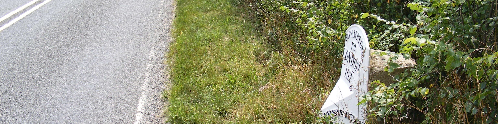 The A145 and the Brampton Milepost