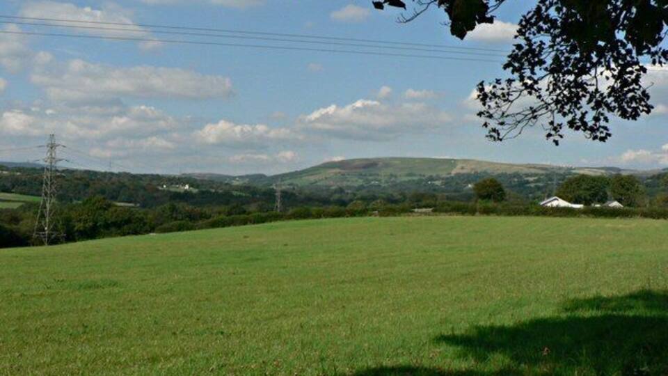 Pasture and Mynydd y Glyn from Llantrisant Common