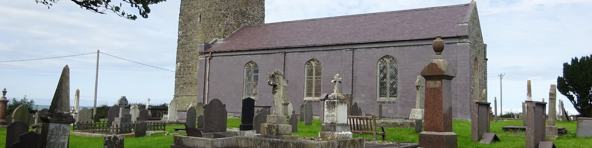Parish church of St Ffraid (Bridget), Llansantffraed, Ceredigion, Wales, seen from south-southeast