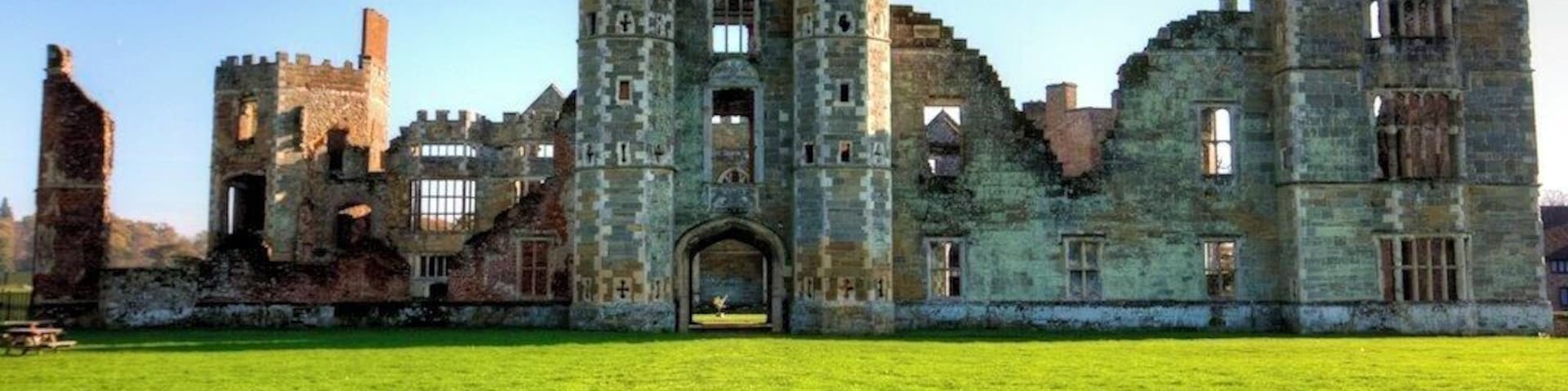 Cowdray House consists of the ruins of one of England's great Tudor houses, architecturally comparable to many of the great palaces and country houses of that time. It is situated just east of Midhurst, West Sussex standing on the north bank of the River Rother. It was largely destroyed by fire on 24 September 1793.