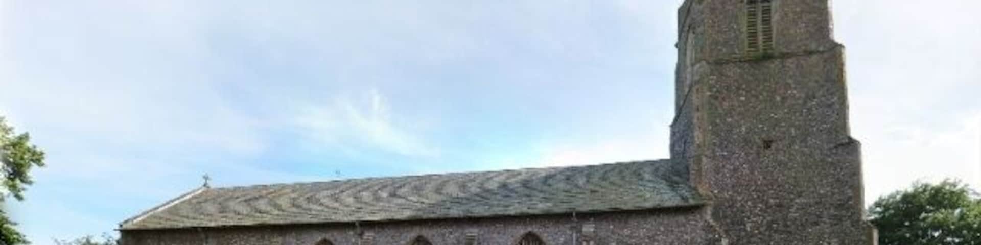 St Mary's Church, Hemsby A semi-panoramic view of St Mary's Church at Hemsby.