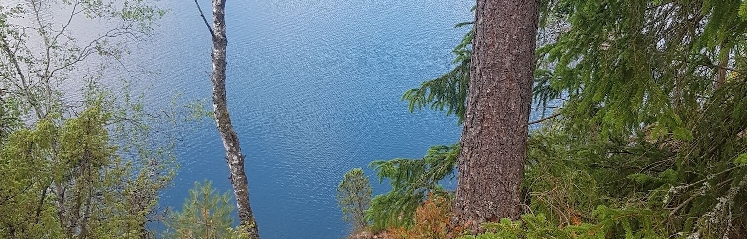 Sweden, Pikesjön in Småland. This is a quarry. What I've heard it's 14meter high up, I only jumped from 6 meter. It's very beautiful, clear and cool water. Great experience.
