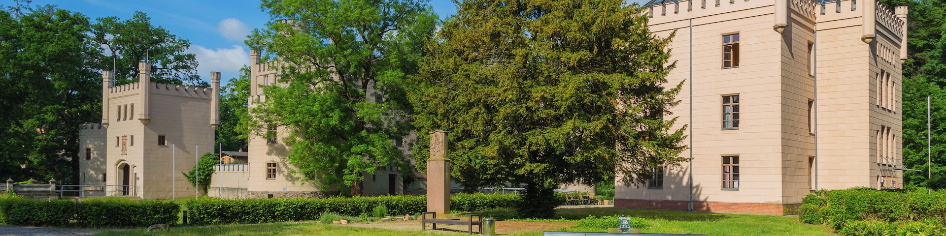 Letzlingen Hunting Lodge (Jagdschloss Letzlingen) in Letzlingen, district of Gardelegen, Altmarkkreis Salzwedel, Saxony-Anhalt, Germany. The Jagdschloss is now used as a museum and a hotel and restaurant (Schloßhotel Letzlingen). It is a listed cultural heritage monument.