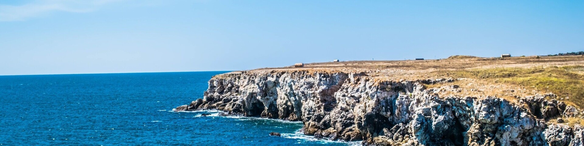 The north end of the Bulgarian Black Sea coast. The cliffs are great for diving and the water tends to be pretty warm.