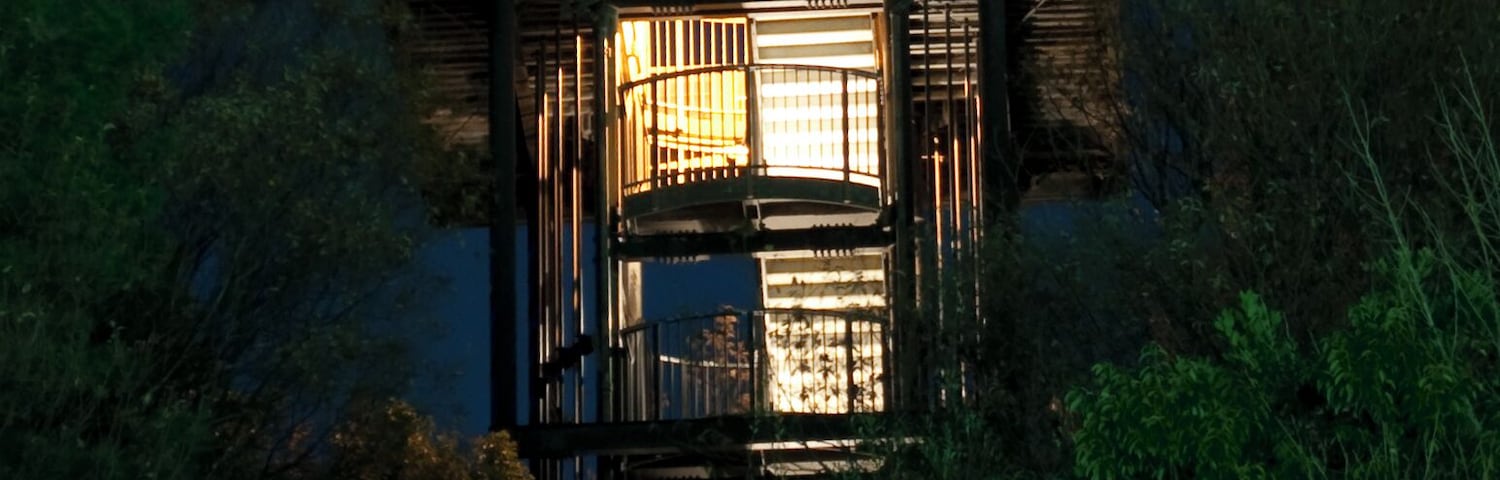 Illuminated Fine Tower in Shiroyama Park in Inagi, Tokyo, Japan.