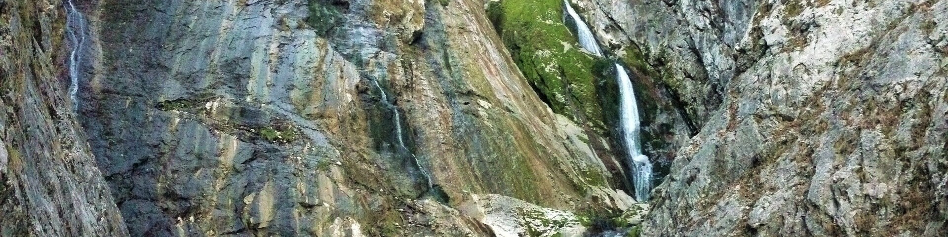 Carsic waterfall in the municipality of Resia.