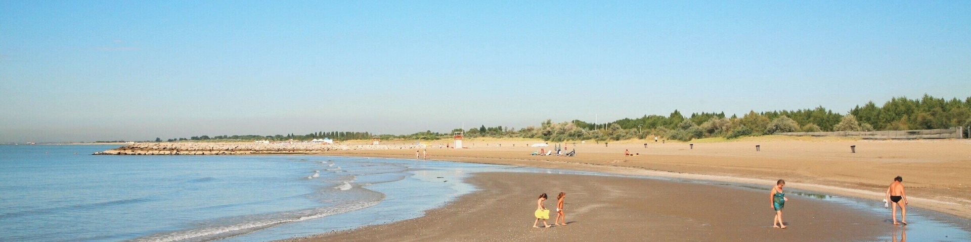 On the beach at Camping Ca Savio in Italy. A beautiful long stretch of sand.