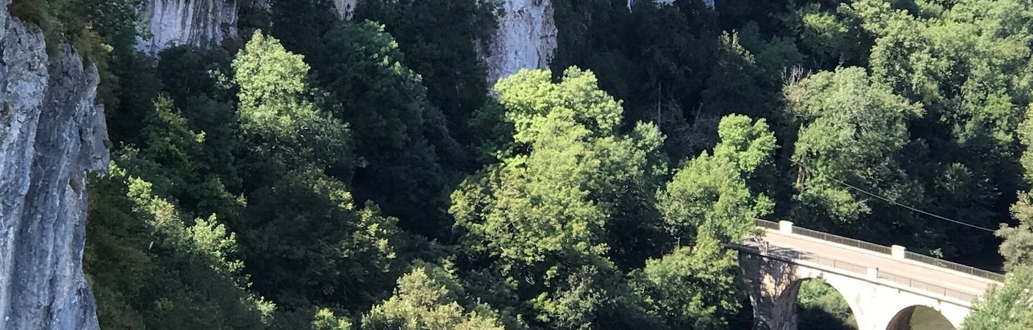 A breathtaking view of the Aveyron gorges from the Corniche road between Saint-Antonin Noble Val and Penne.