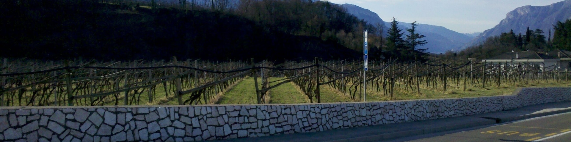 At the bus stop on via Valoni