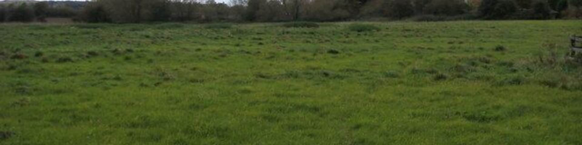 Chalgrove, Oxfordshire: view from Berrick road across fields to St Mary the Virgin parish church