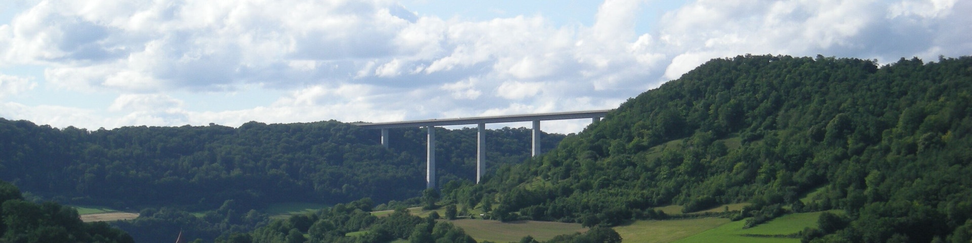 The Kochertalbrücke near Schwäbisch Hall, Baden-Württemberg (Germany).