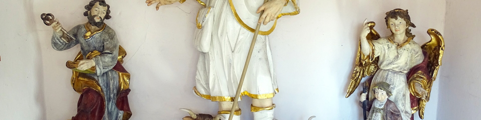 Sculptures in the little chapel of the farm in Failshof, Markt Burgebrach